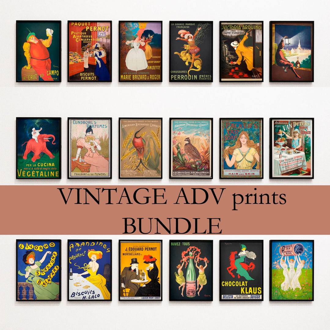Vintage Printable Posters Bundle Leonetto Cappiello Retro Kitchen Wall ...