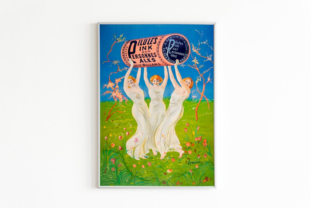 Vintage 1910 Pharmacy Poster, Printable Retro Medicine Advertising Wall ...