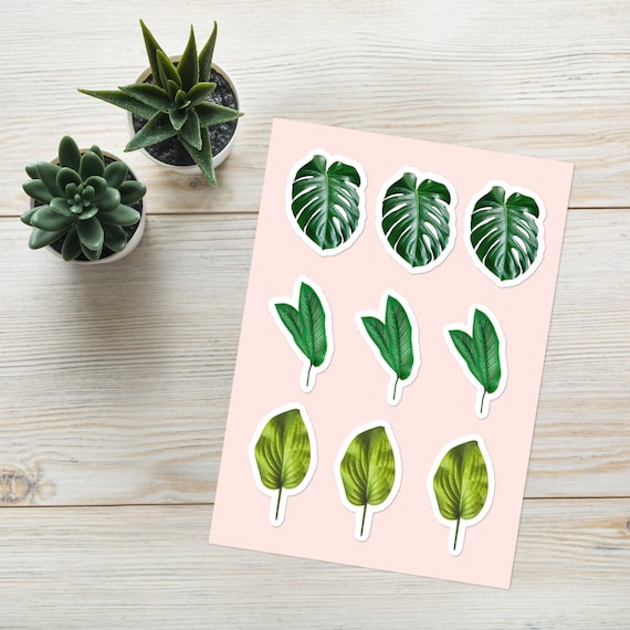 Foliage Sticker Sheet Plant Leaves Sticker Set Botanical - Etsy