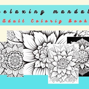 50 Pages Adult & Kid Mandala Coloring Pages – 50 Stress Relief Patterns ...