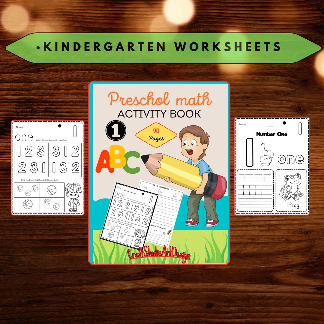 90 Pages Preschool Math Activity Book, Beginning Math, Counting ...