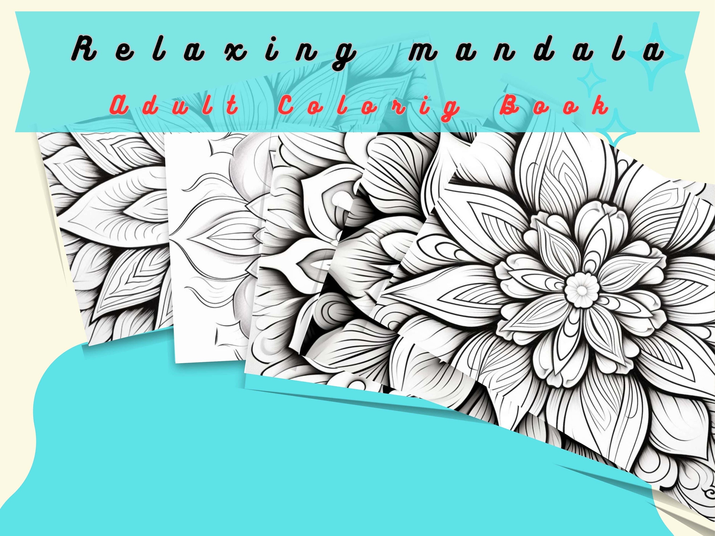 50 Pages Adult & Kid Mandala Coloring Pages – 50 Stress Relief Patterns ...