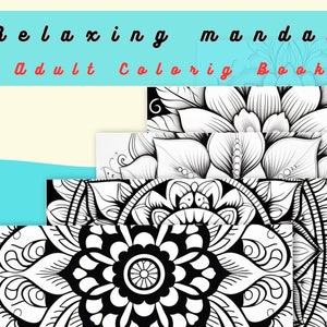 50 Pages Adult & Kid Mandala Coloring Pages – 50 Stress Relief Patterns ...