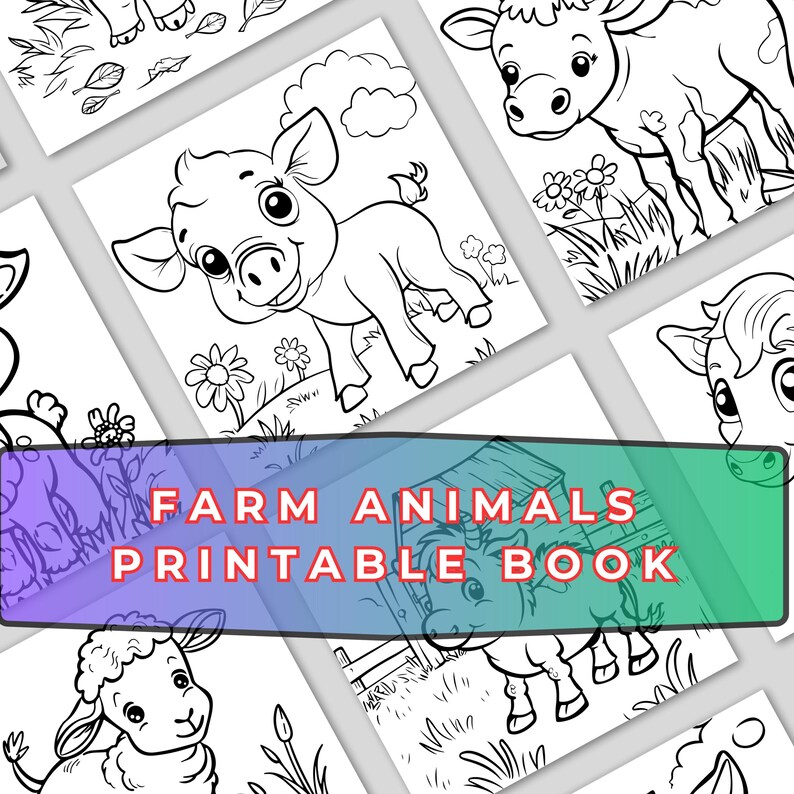 Farm Animals PNG Coloring 345 Pages for Kids Farm Coloring Pages Kids ...