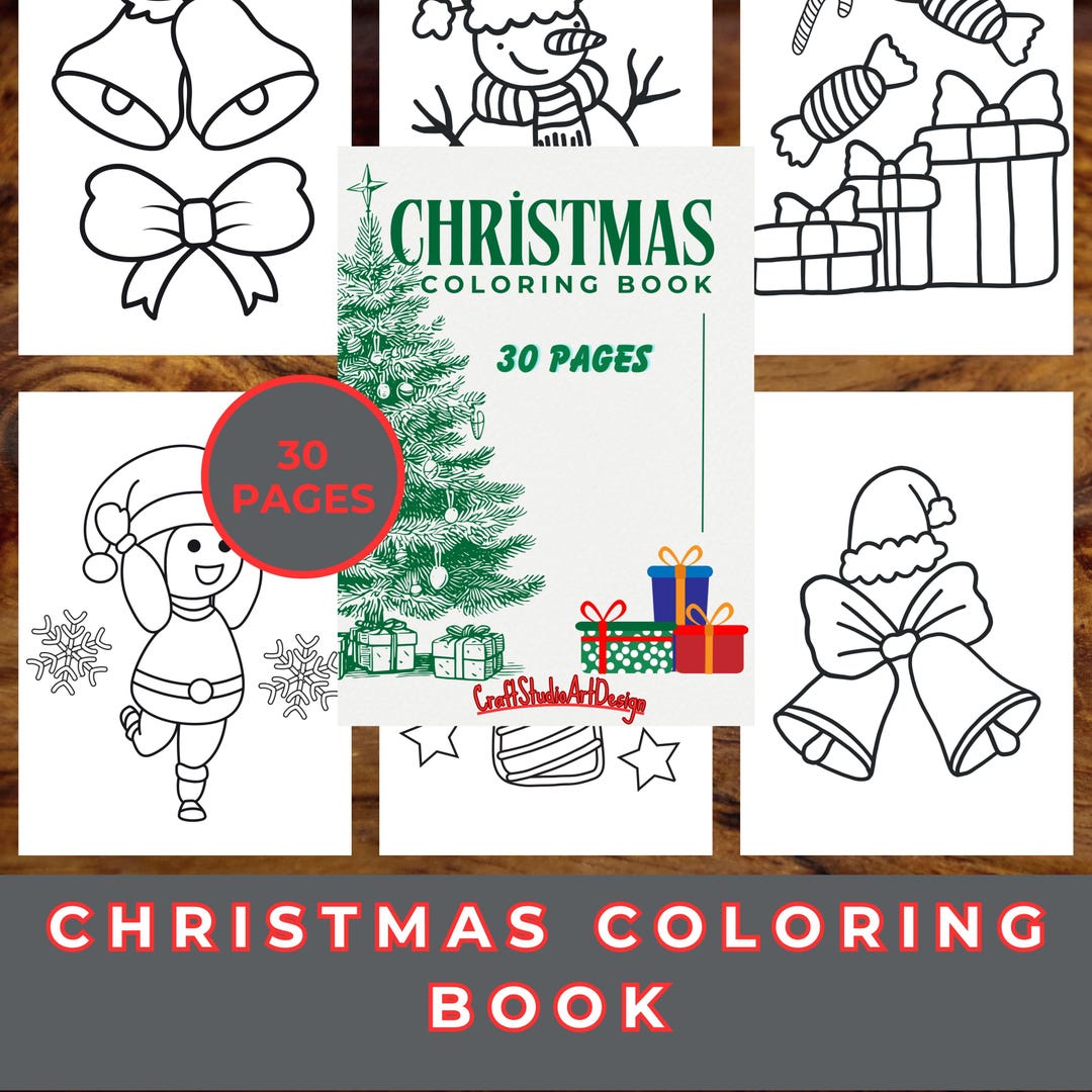 Christmas Png Digital Coloring Fun Pack 30 Pages for Adults & Kids ...