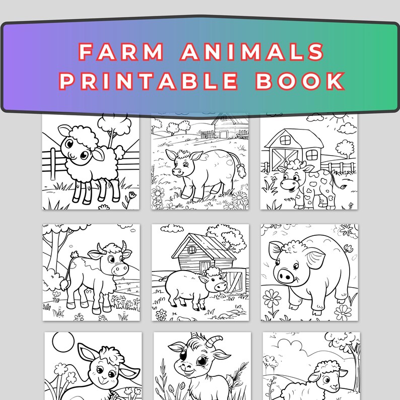 Farm Animals PNG Coloring 345 Pages for Kids Farm Coloring Pages Kids ...