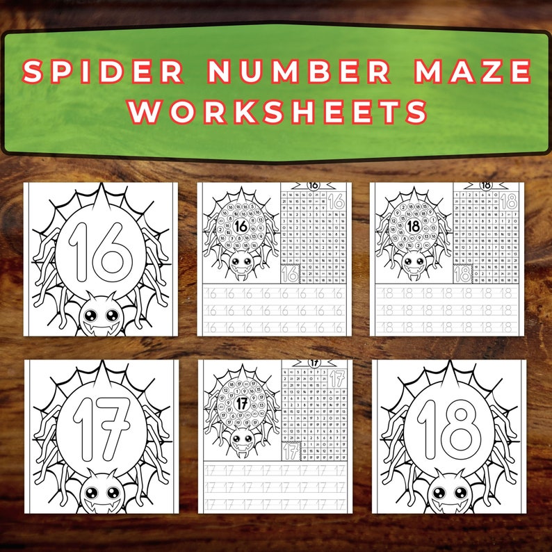 Spiderman Number Maze Worksheets: Learning Activity (40 Pages) (digital ...