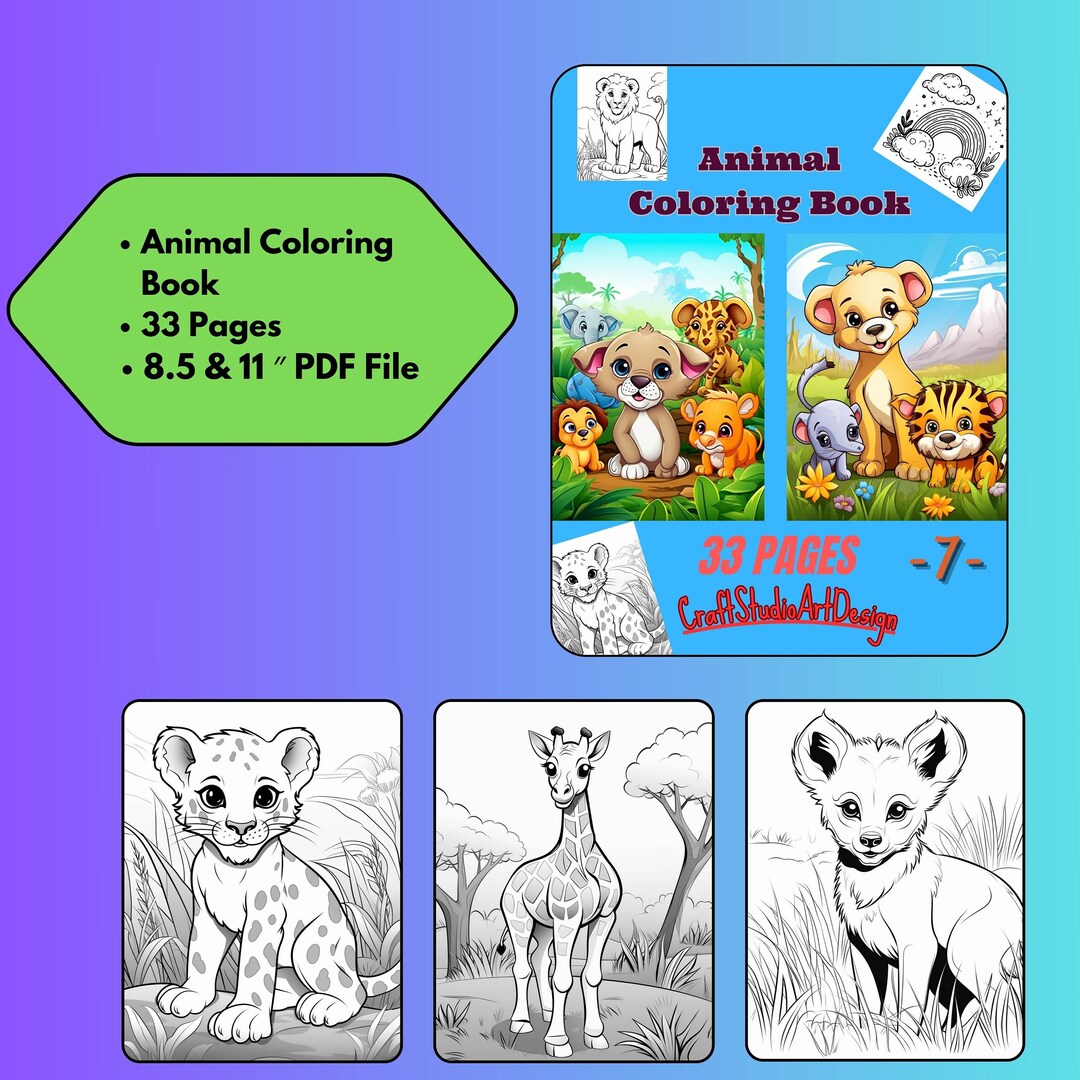 Preschool & Kindergarten Adorable Animal Coloring Book for Kids ...
