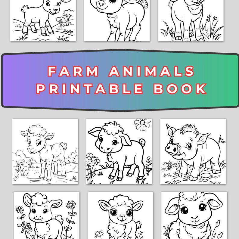 Farm Animals PNG Coloring 345 Pages for Kids Farm Coloring Pages Kids ...