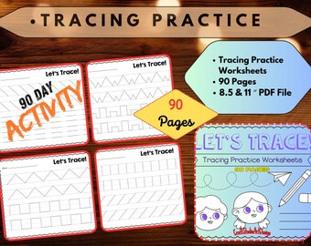 50 Preschool Line Tracing Worksheets Bundle, Line Trace Page Printable ...