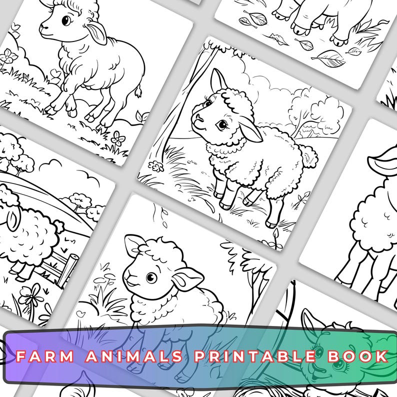 Farm Animals PNG Coloring 345 Pages for Kids Farm Coloring Pages Kids ...