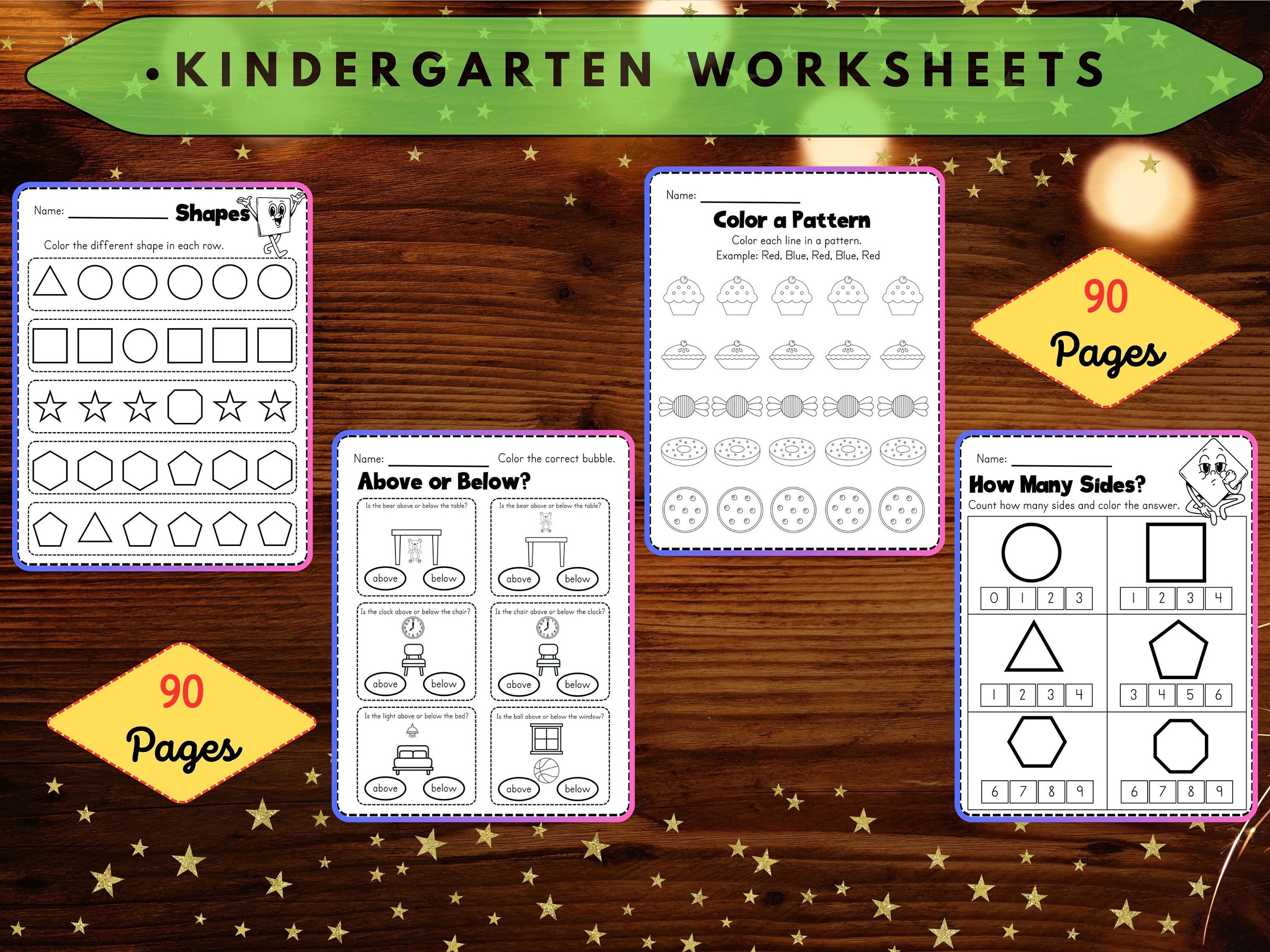 Preschool Easy Math, 90 Pages, Preschool, Kindergarten Worksheet ...