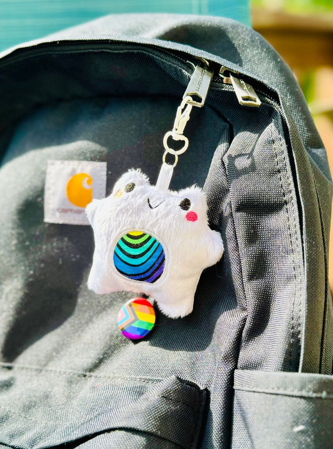 Cute Frog Plush Keychain Rainbow Frog Kawaii Clowncore Plush/keychain ...