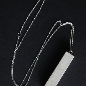 Smooth Concrete Long Rectangular Pendant Sterling Silver Necklace - Etsy