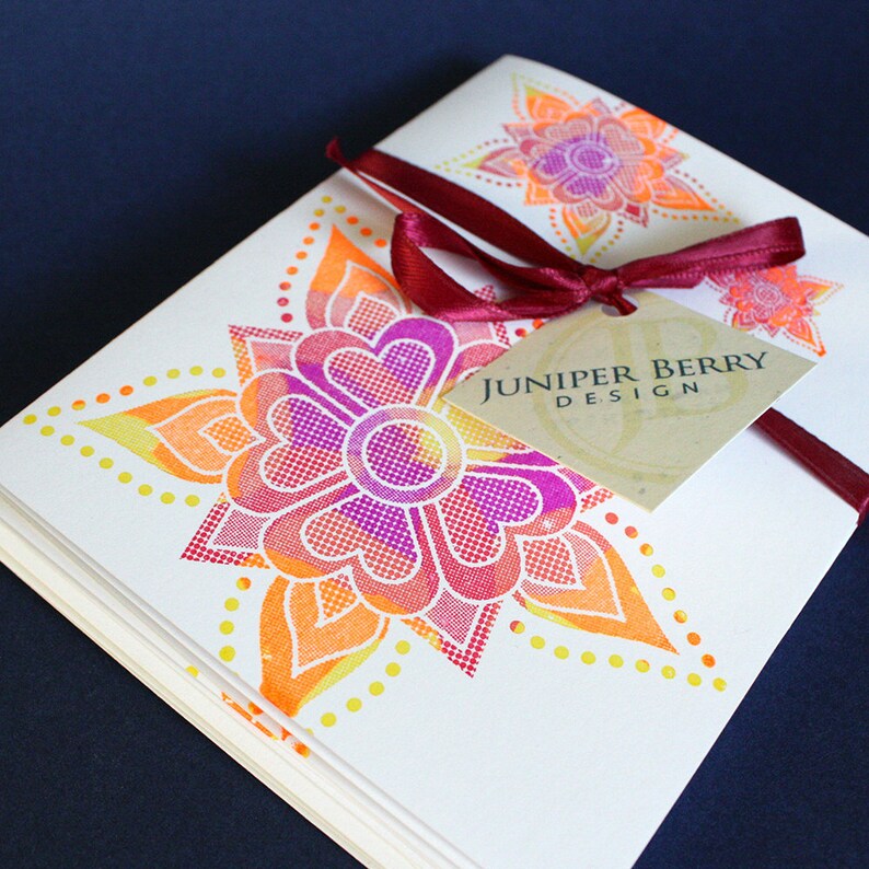 Diya Rangoli Notecards, Set of 4 - Etsy