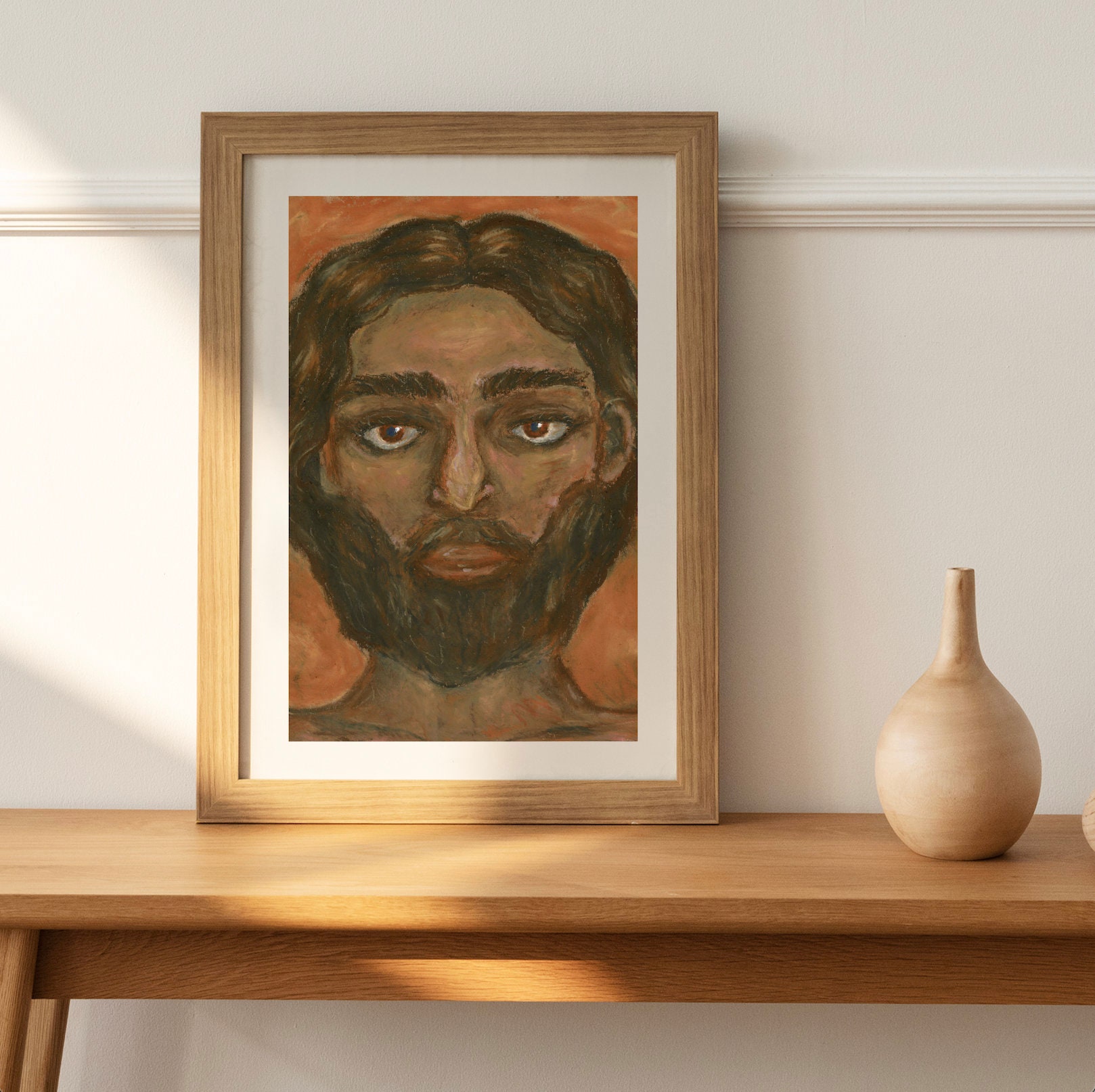Wall Art Print Jesus Friend and Saviour Original Oil Pastel Abstract ...