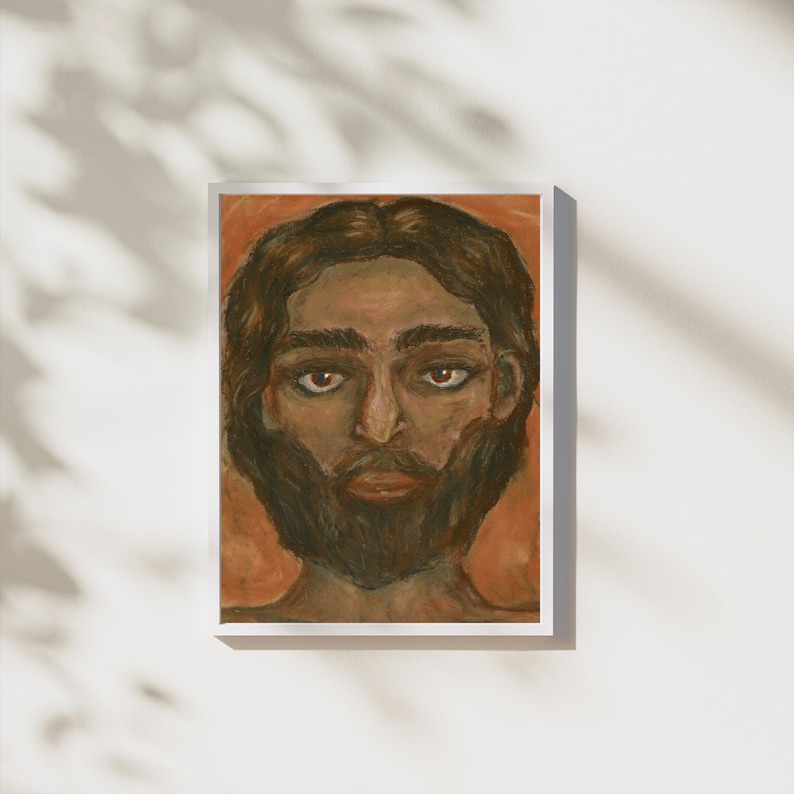 Wall Art Print Jesus Friend and Saviour Original Oil Pastel Abstract ...