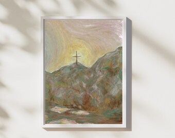 Wall Art Print Noah's Ark Bible Story Original Oil Pastel Abstract ...