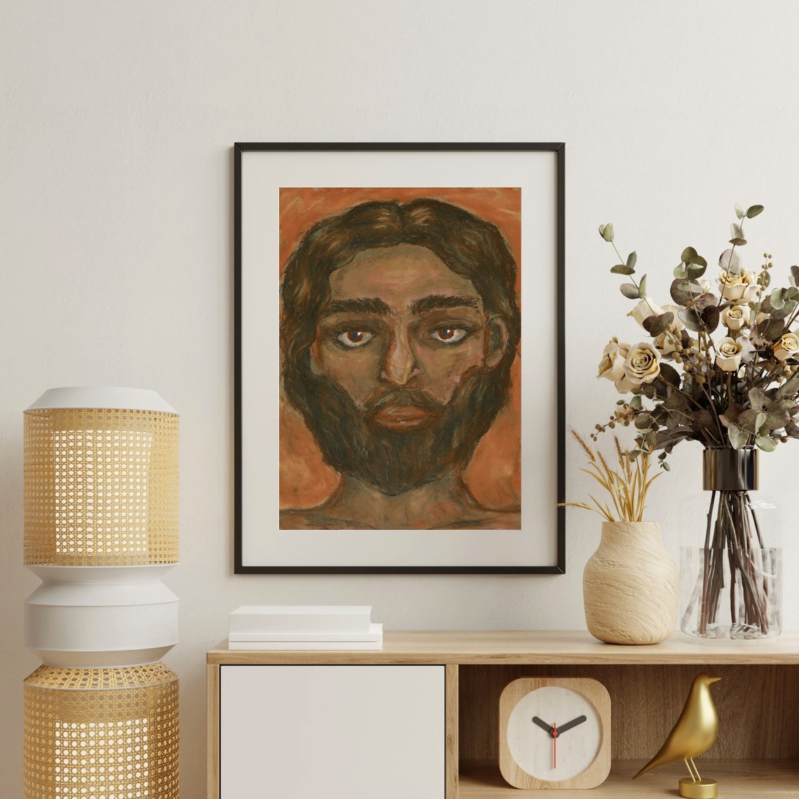 Wall Art Print Jesus Friend and Saviour Original Oil Pastel Abstract ...