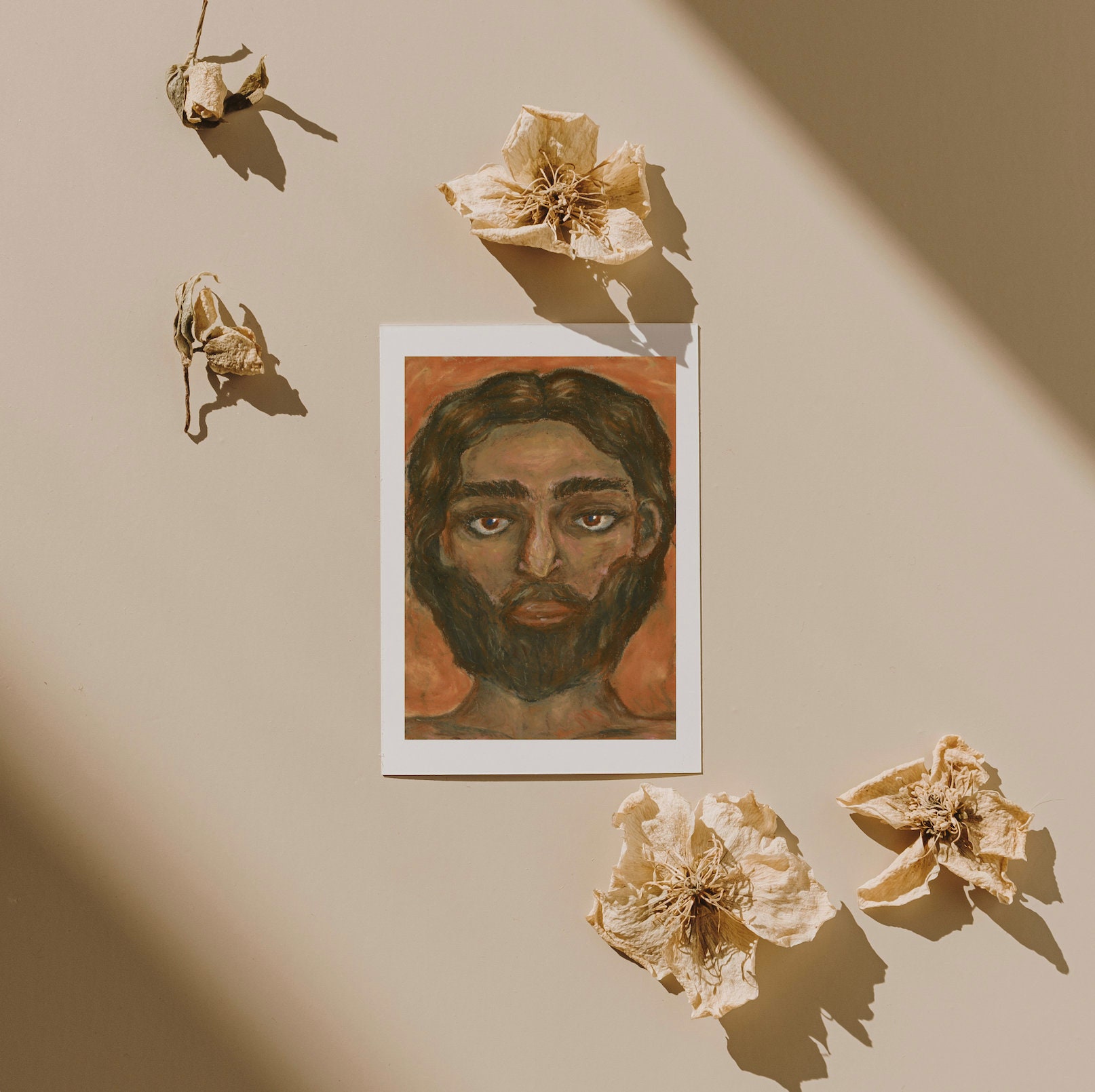 Wall Art Print Jesus Friend and Saviour Original Oil Pastel Abstract ...