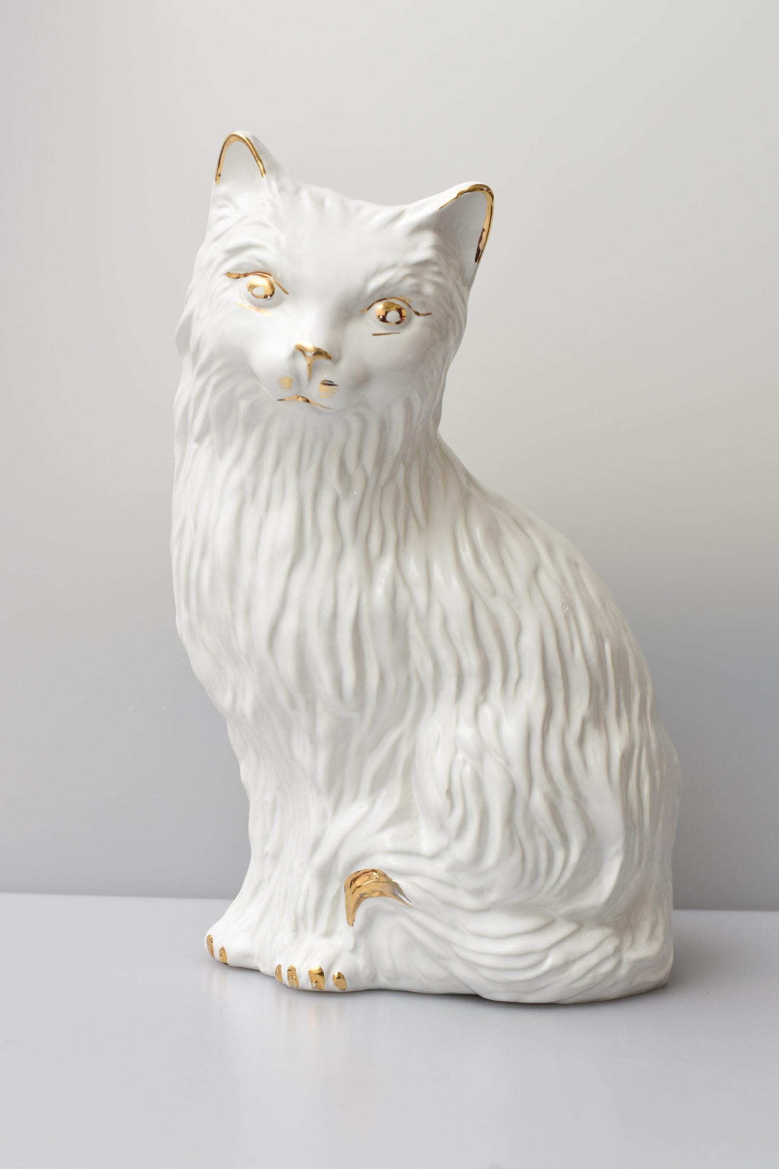 Vintage Tall Ceramic Cat: Elegant 1970s Decor - Etsy