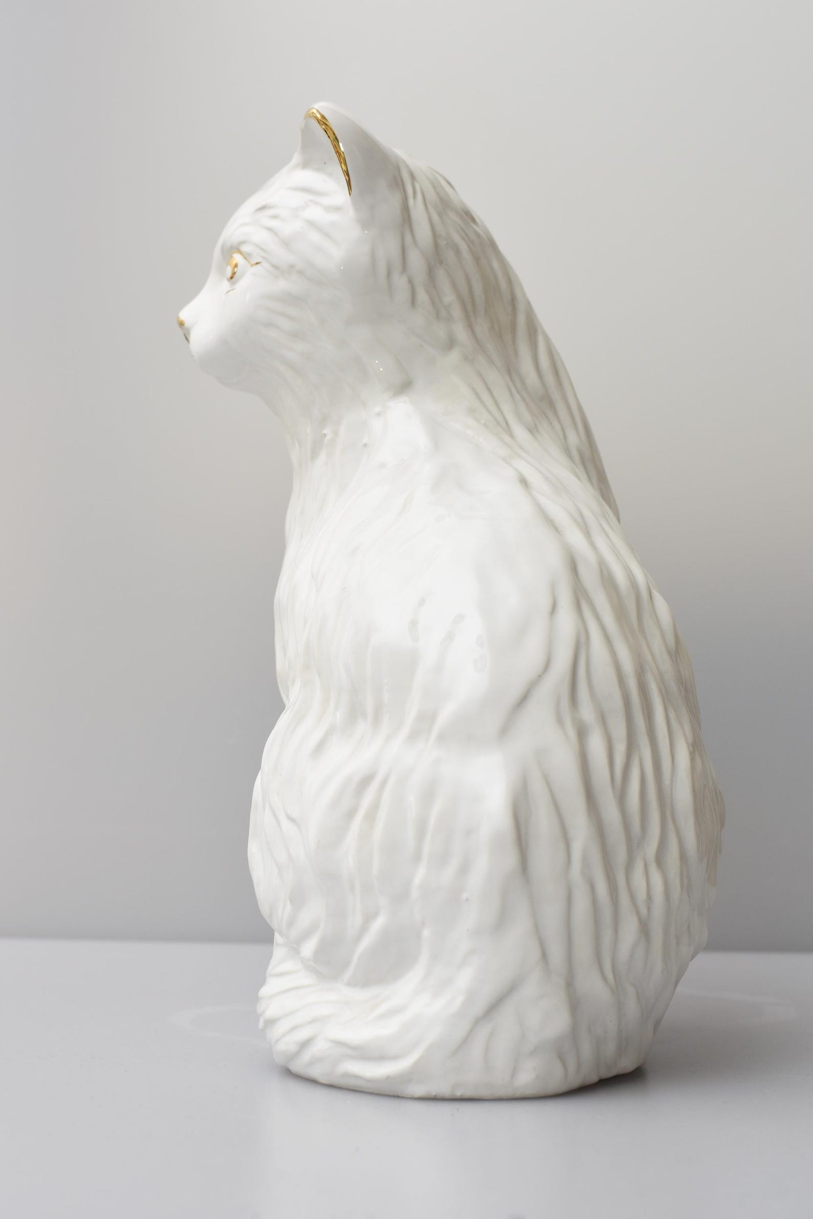 Vintage Tall Ceramic Cat: Elegant 1970s Decor - Etsy