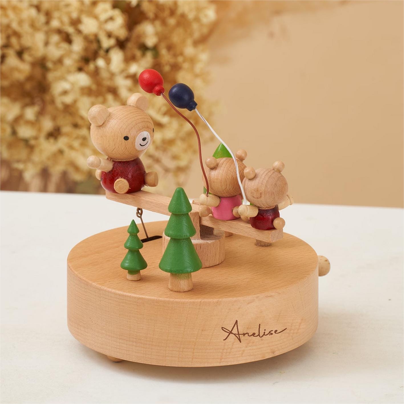 Personalized Wooden Carousel Music Box – Engraved Name, Baby Gift - Etsy