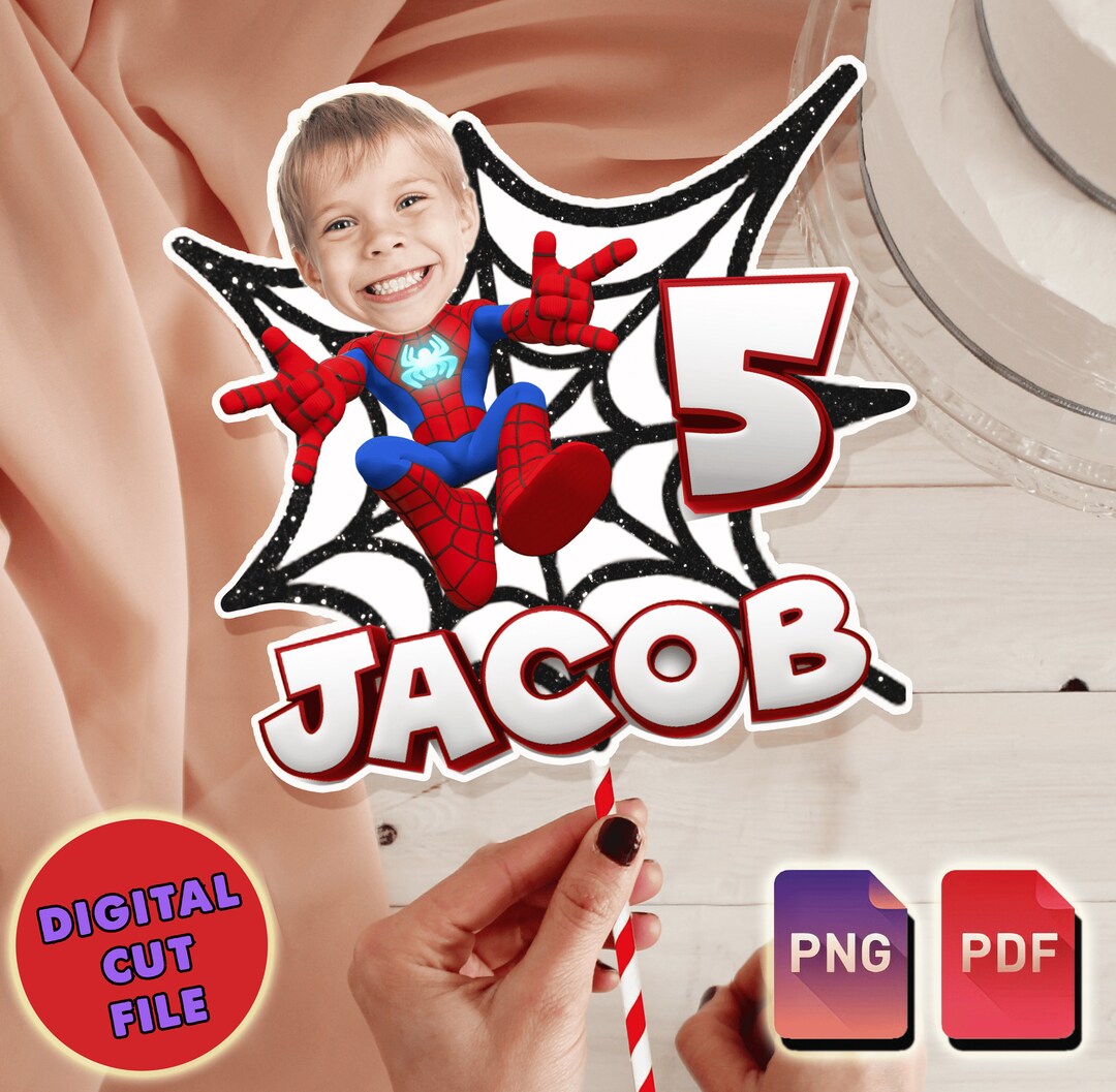 WITH PHOTO Spidey Printable Cake Topper, Spidey Digital Cake Topper ...