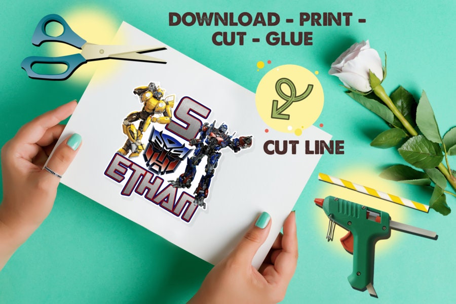 Transformers Printable Cake Topper, Bumblebee Digital Cake Topper ...