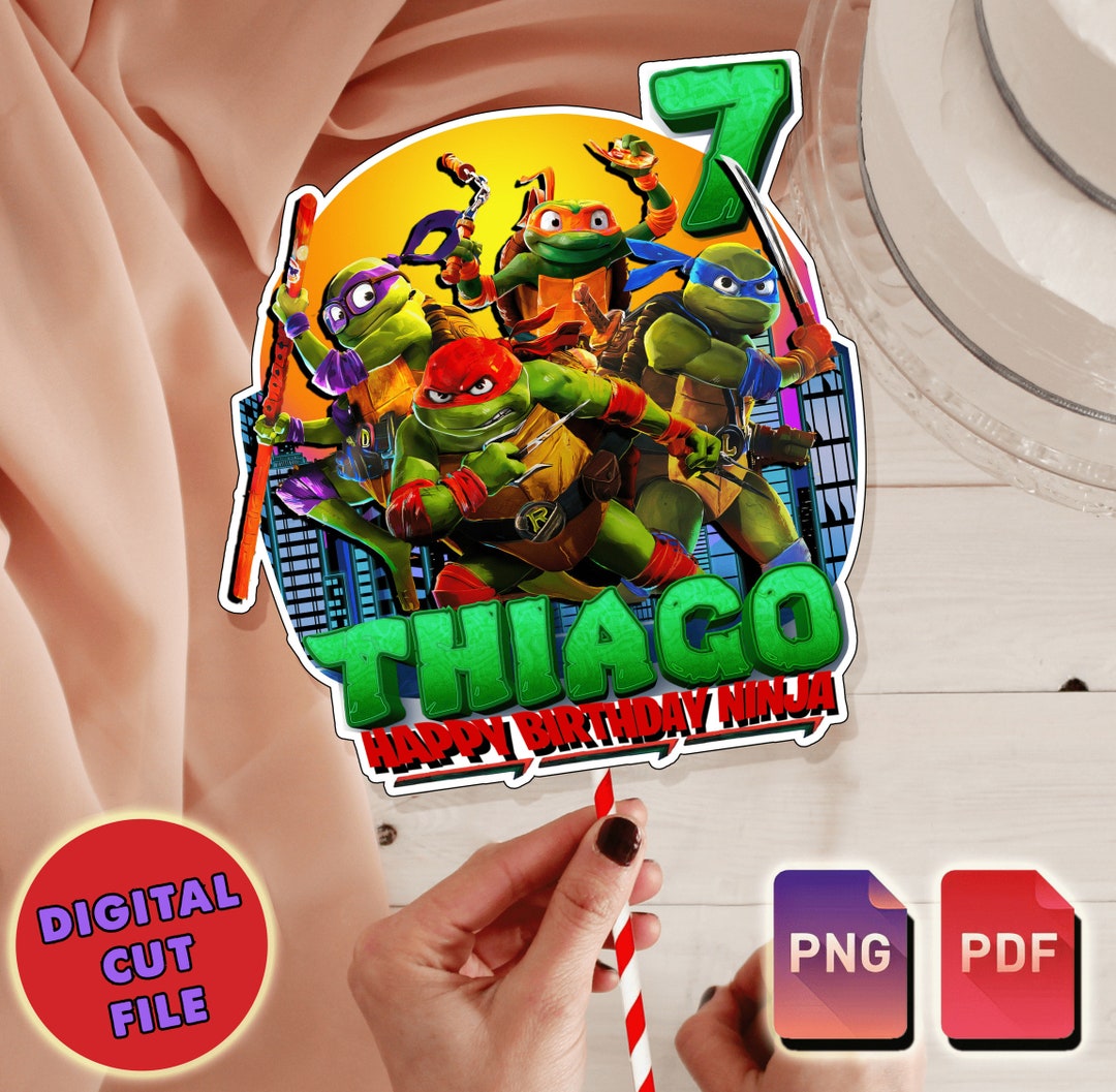 Superhero Turtles Printable Cake Topper, Ninja Digital Cake Topper ...