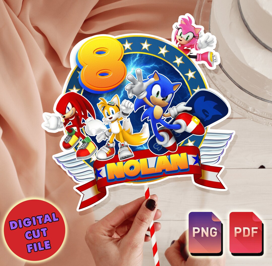 Sonic the Hedgehog V2 Printable Cake Topper, Sonic Digital Cake Topper ...