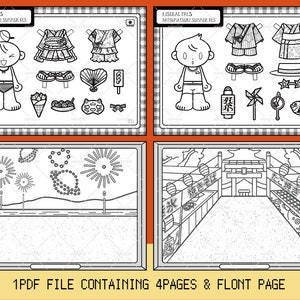 KISEKAE PALS \夏/ NATSUMATSURI , Coloring Pages, Paper Doll, Dress Up ...