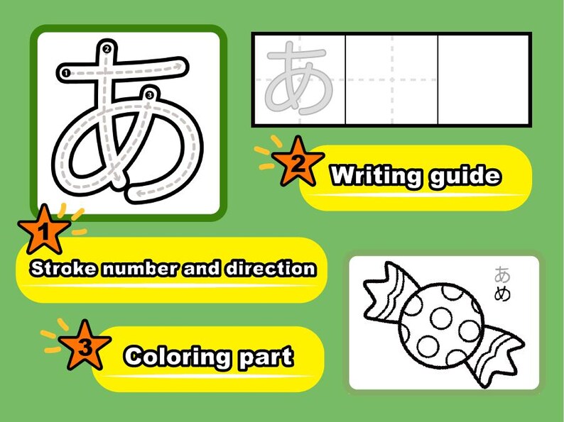 HIRAGANA PRACTICE, Japanese Hiragana Writing Practice Worksheets ...