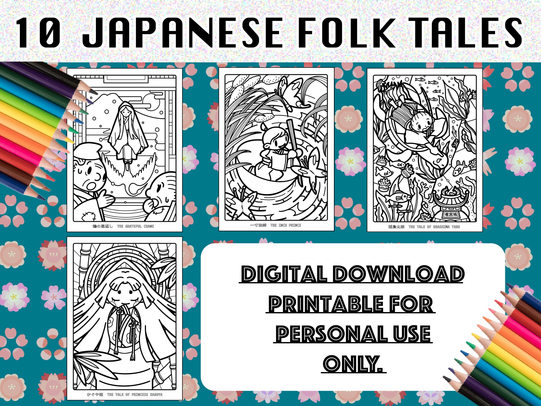 10 Japanese Folk Tales Coloring Pages, Folk Tales, Japan, Japanese ...