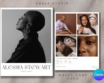 Model Casting Card/ Canva Template/ Fashion Model Card/ Model Portfolio ...