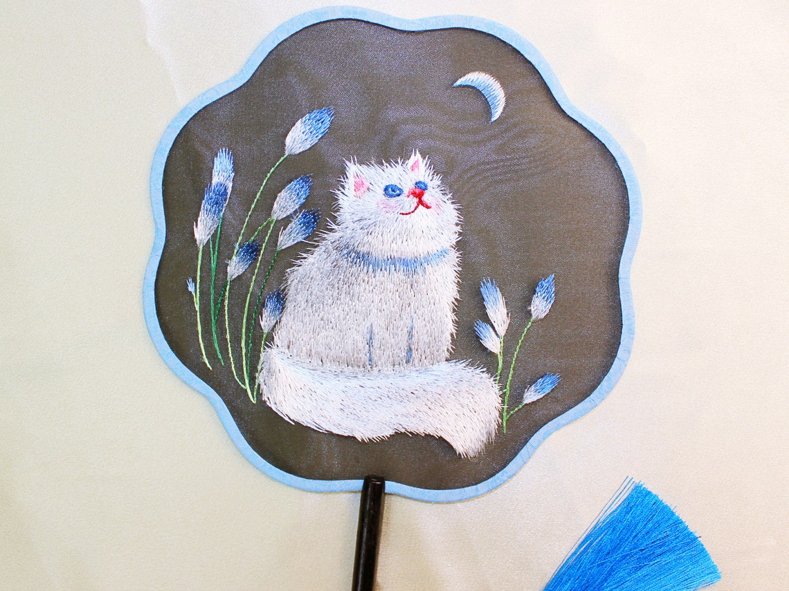 Silk Mandarin Fan / Double-sided Embroidery / Suzhou Embroidery ...