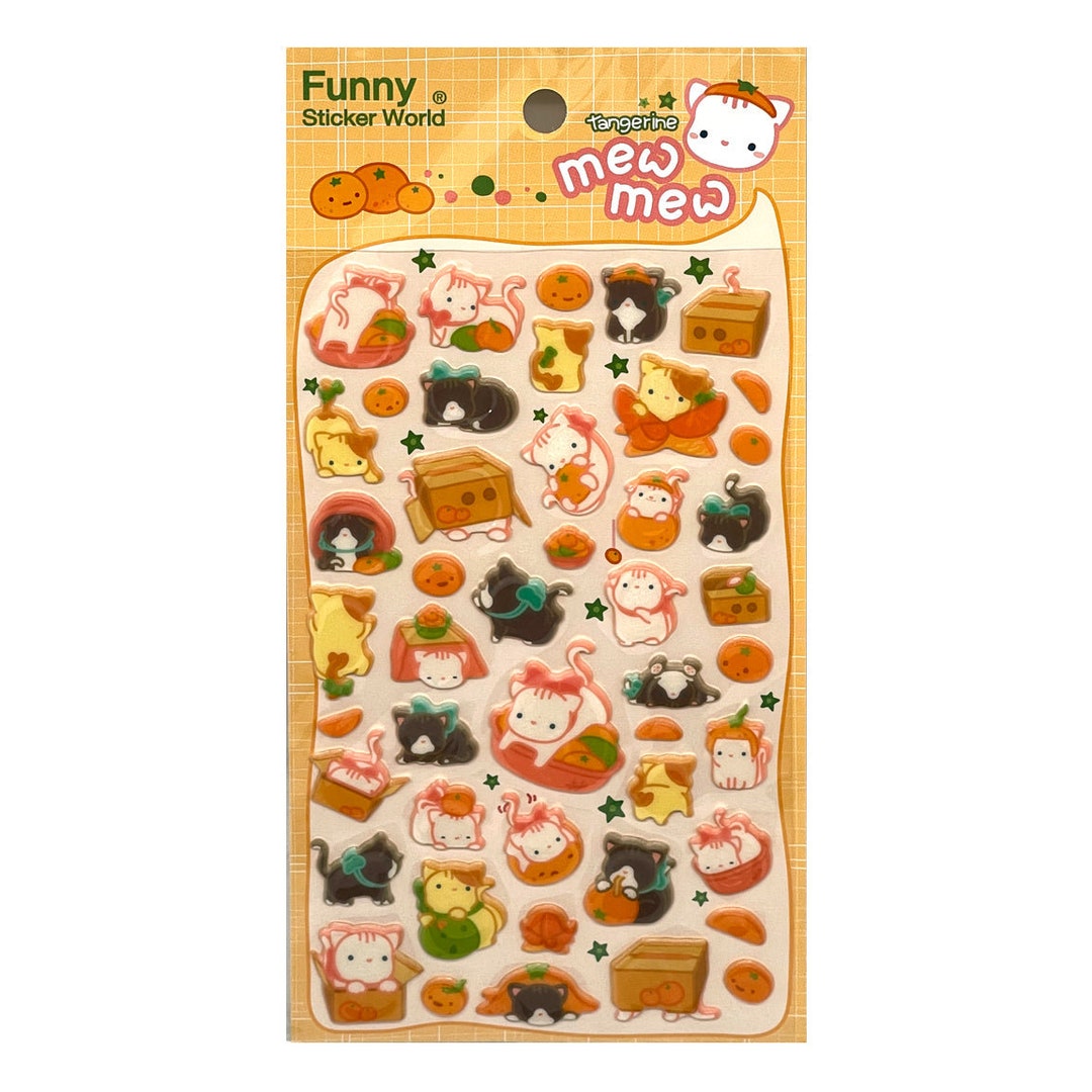 Cat Stickers: Mew Mew Cute Sticker Sheet for Cat Lovers | Scrapbooking ...