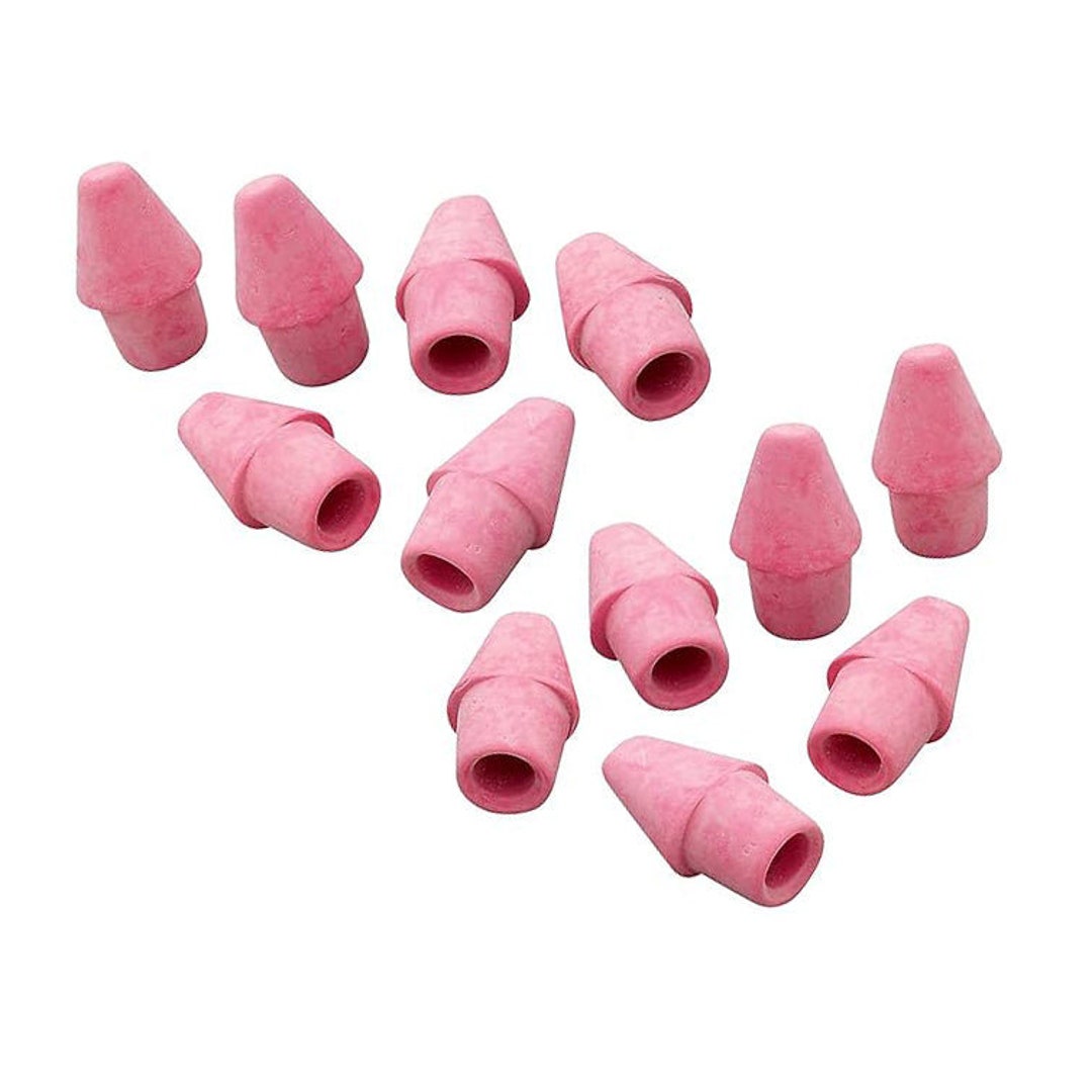 Pink Pencil Eraser Caps - Wedge Design, Latex-free (set of 12) - Etsy