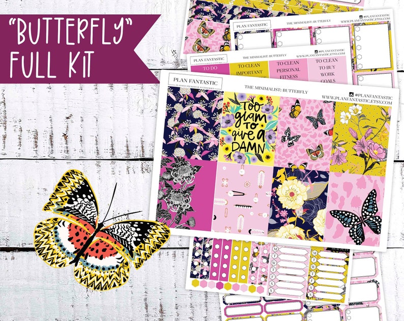 EC002 Butterfly Weekly Kit Spring Planner Stickers Weekly | Etsy