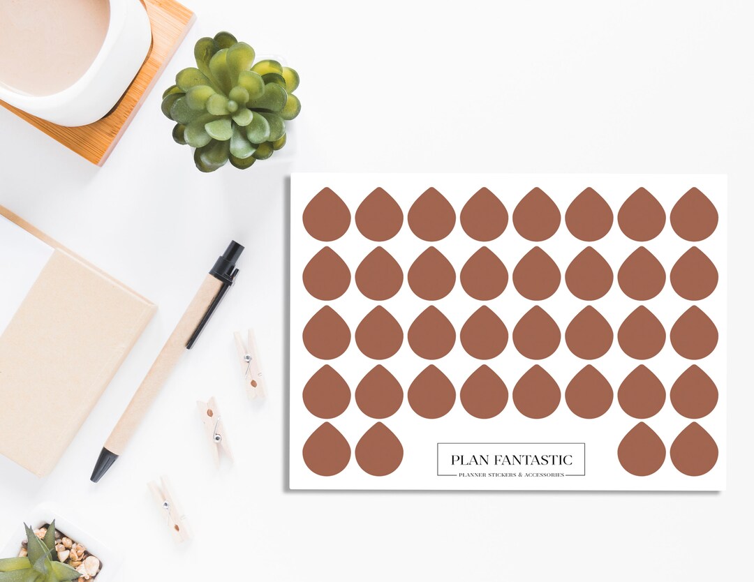 Latte Teardrop Stickers Dot Planner Stickers Minimalist Petite Business ...