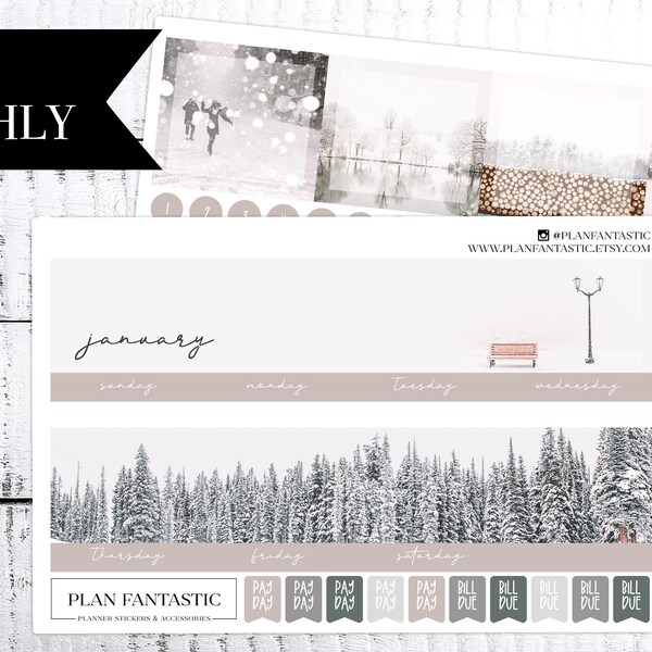January Monthly Calendar - Etsy