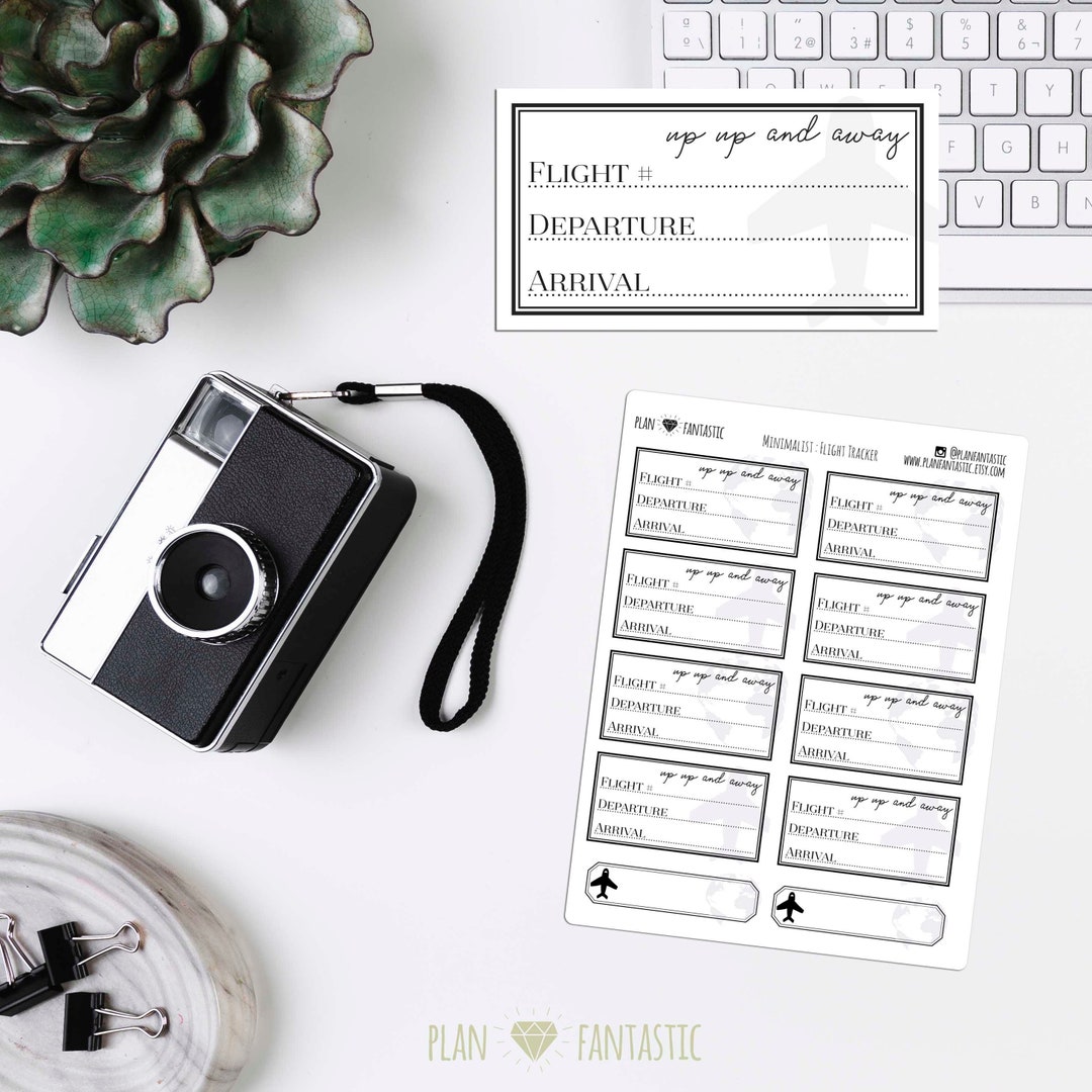 Minimalist Flight Tracker Planner Sticker - Vacation - Reminder ...