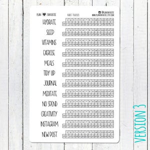 Habit Tracker Stickers Bullet Journal Stickers Brush Lettering Stickers ...