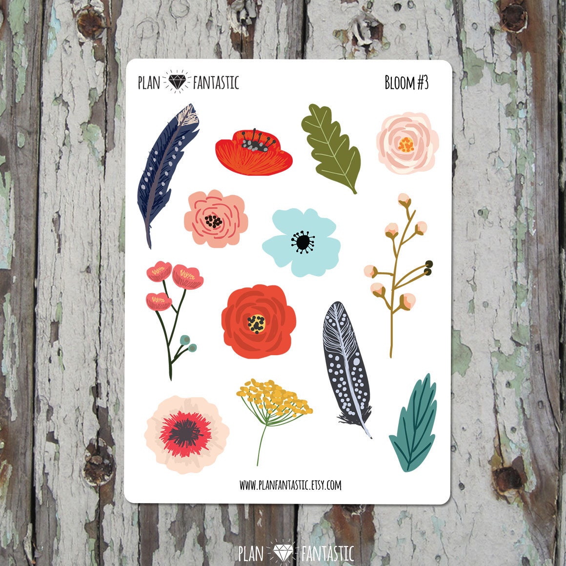 Flower Stickers Bullet Journal Stickers Bloom BuJo Sticker Planner ...