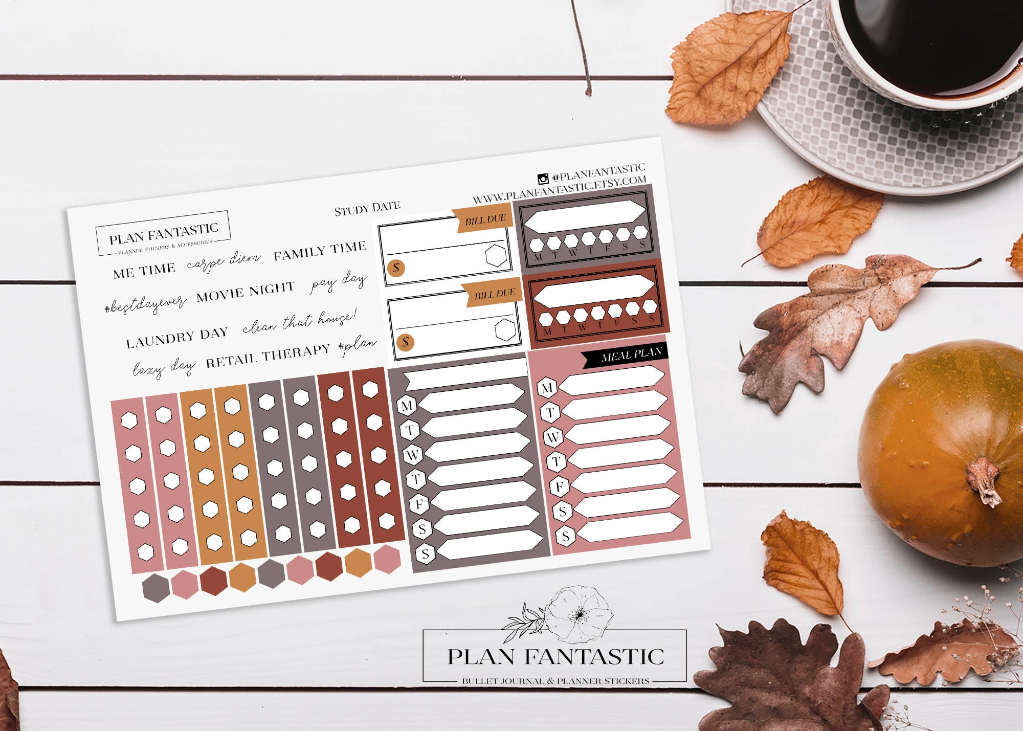 Study Date Weekly Planner Sticker Kit Photo Stickers EC | Etsy