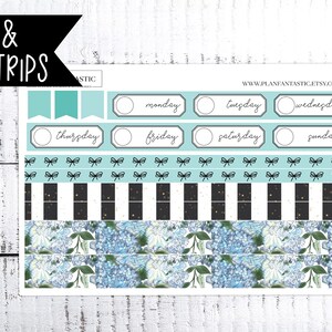 Printable Planner Sticker Kit Turquoise Aqua Floral Glam DIY Summer ...