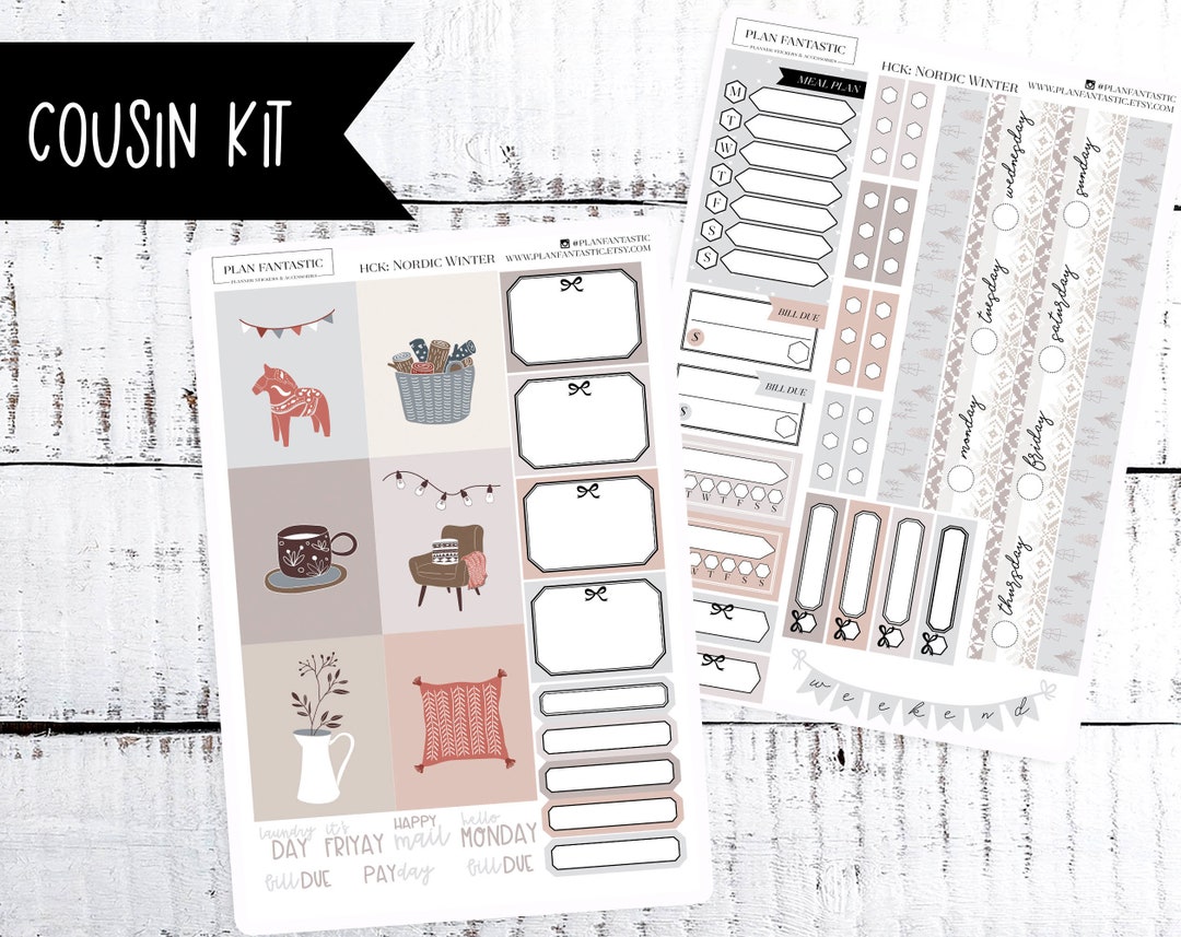 Hobonichi Cousin Stickers Winter Sticker Kit Cousin Sticker Sheets ...