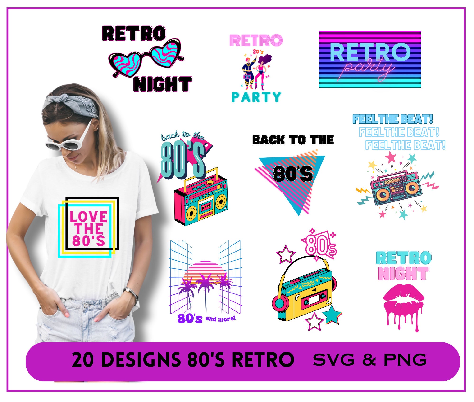80's Theme SVG Retro Designs Png 80's Party Designs Retro SVG Retro ...