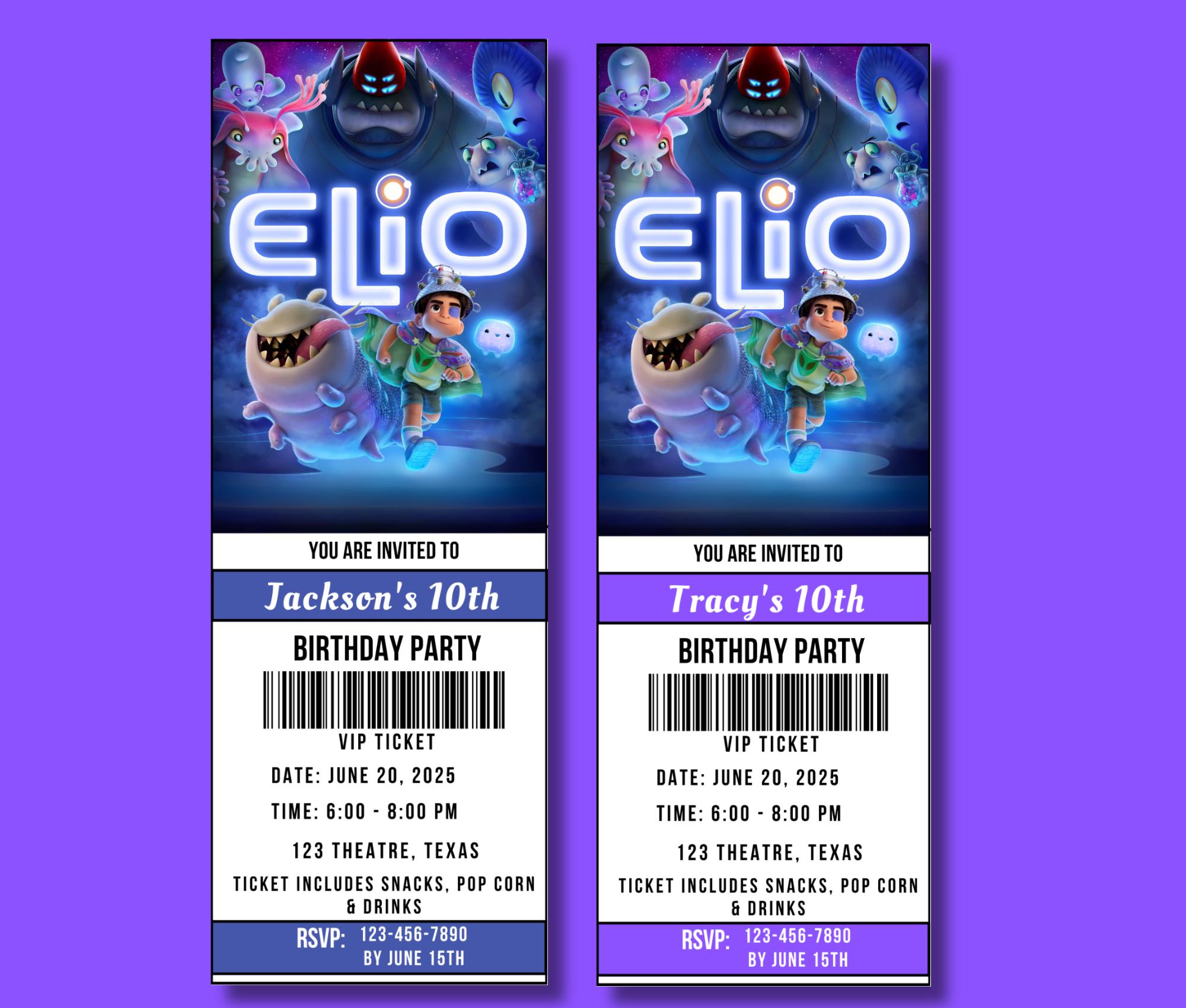 Editable Elio Movie Ticket Invitation, Elio Ticket Invitation, Elio ...
