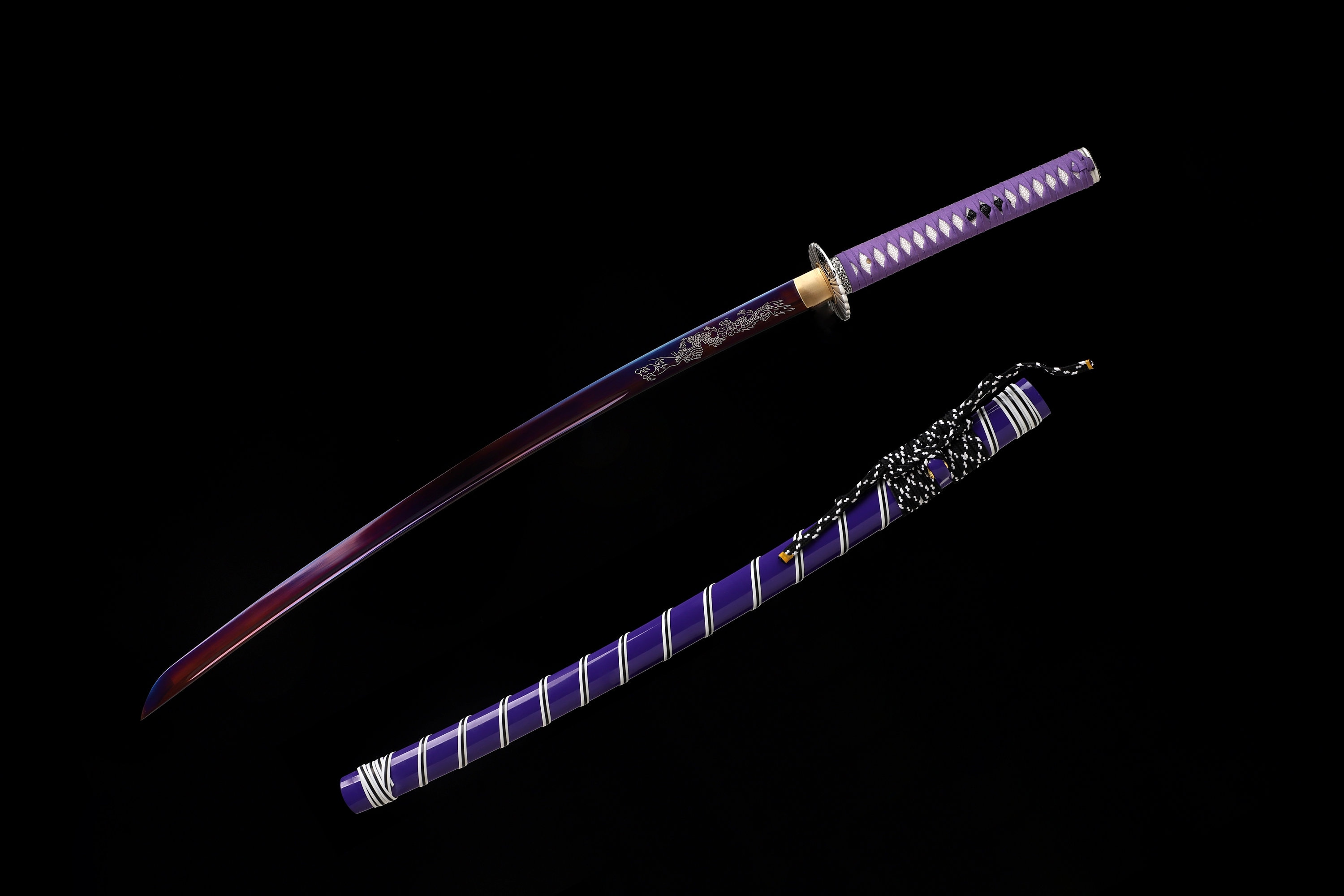 Solid Wood Paint Sheath Katana,alloy Accessories Samurai Sword,roasted ...